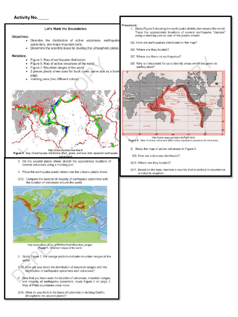 Scientific Basis For Dividing Lithospheric Plates Activity Pdf