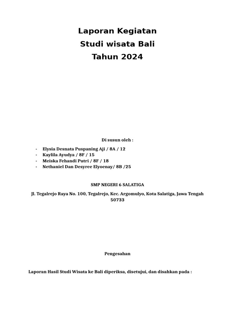 Laporan Kegiatan Studytour | PDF