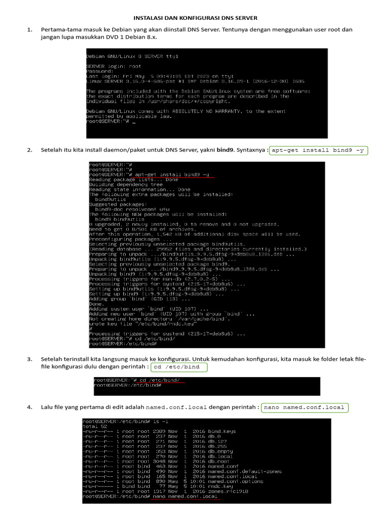 Instalasi Dan Konfigurasi DNS Server | PDF