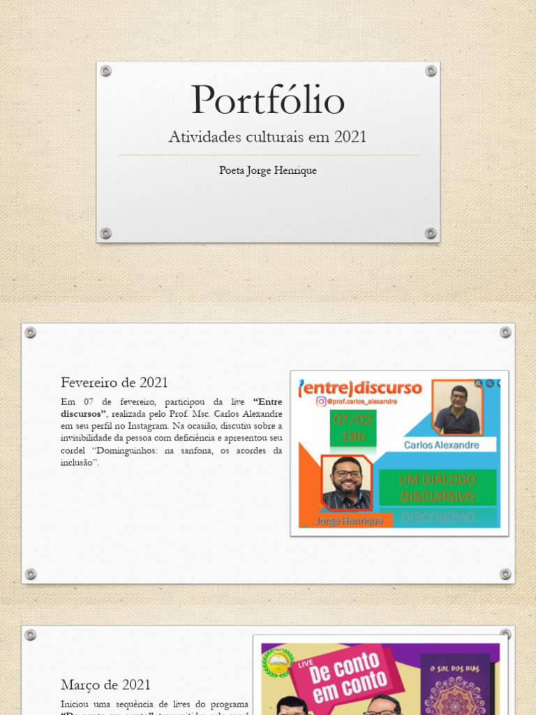 Portfólio cultural 2021 | PDF