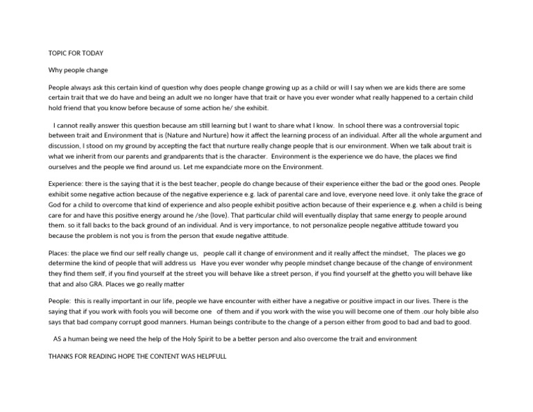 Why People Change | PDF