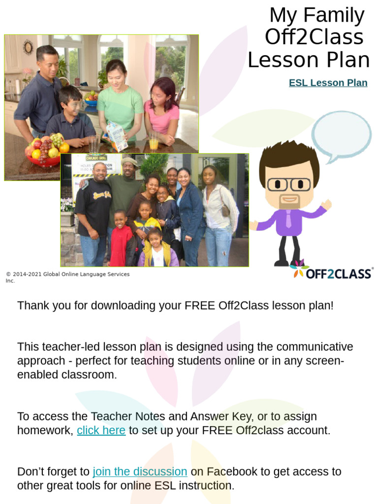 Speaking My Family An Eslell Lesson Plan CLT Communicative Language ...