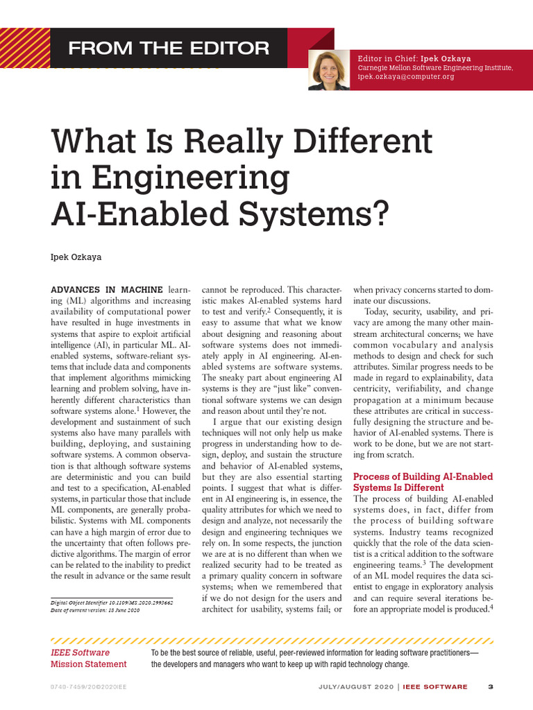 What Is Really Different in Engineering AI-Enabled Systems | PDF