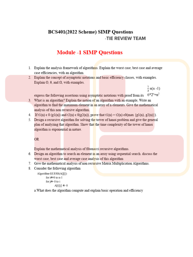 bcs401-SIMP | PDF | Algorithms | Science & Mathematics