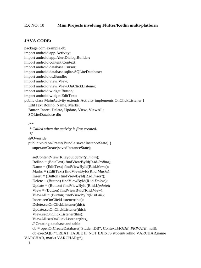 EX NO 10 - MAD Lab | PDF