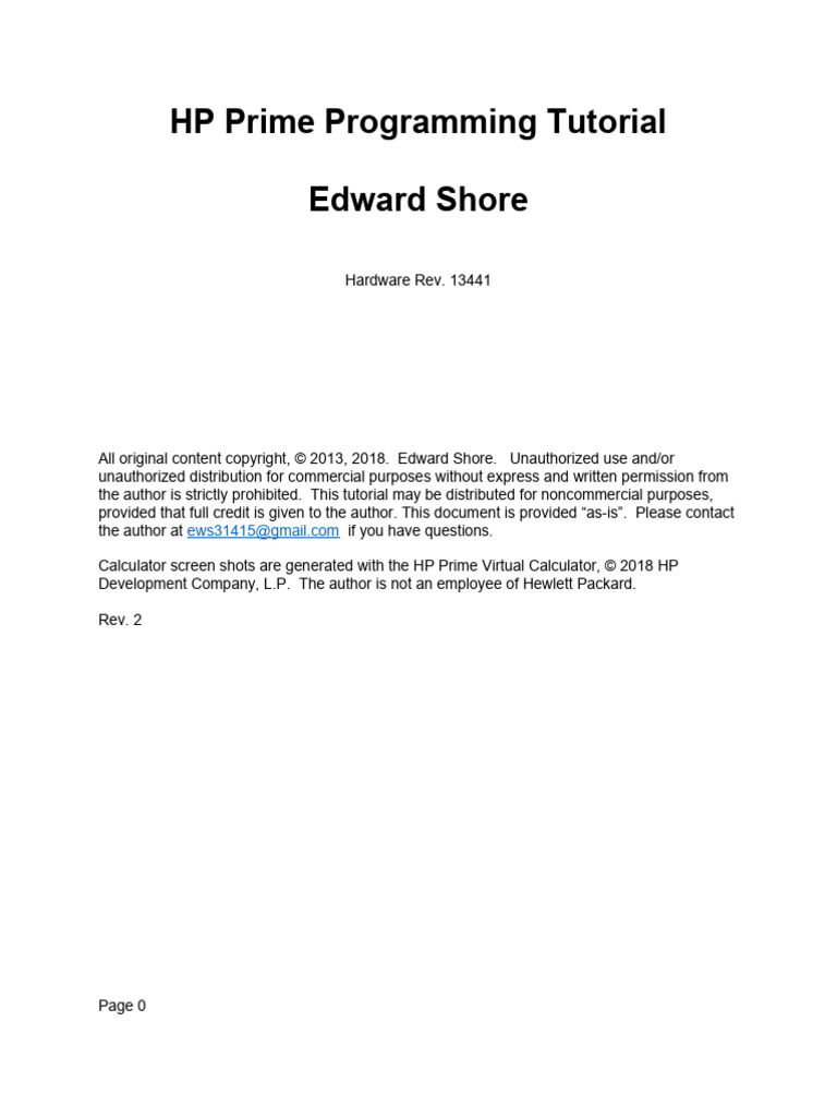 Hpprime Prog Tutorial | PDF