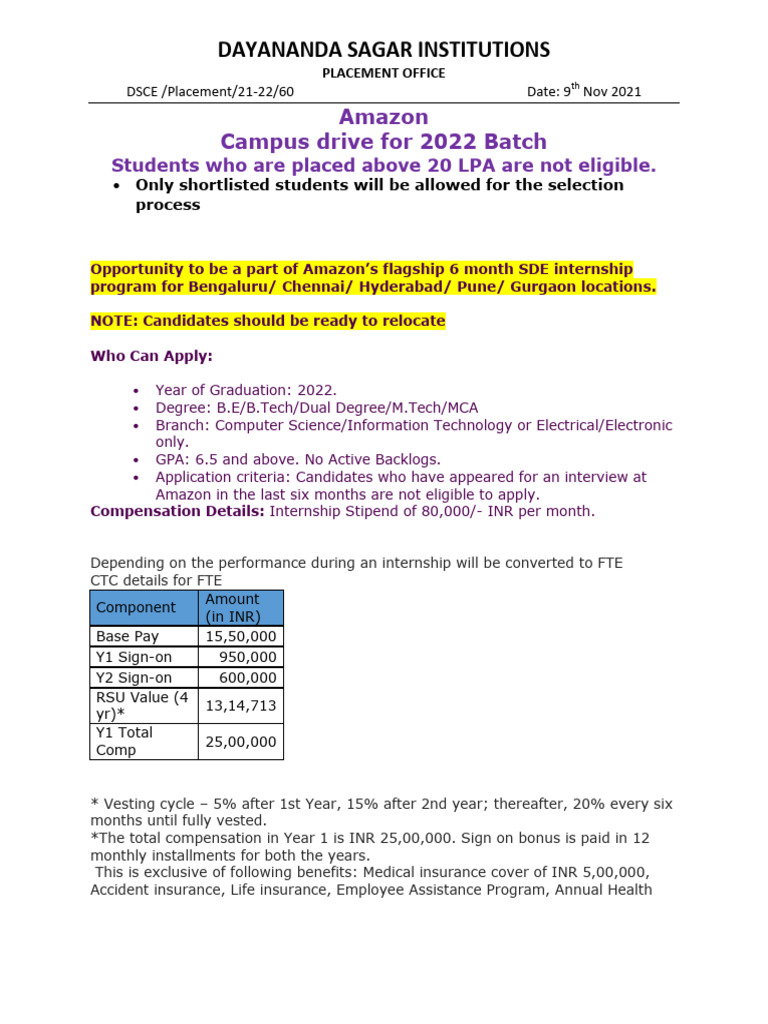 Amazon Sde Note | PDF