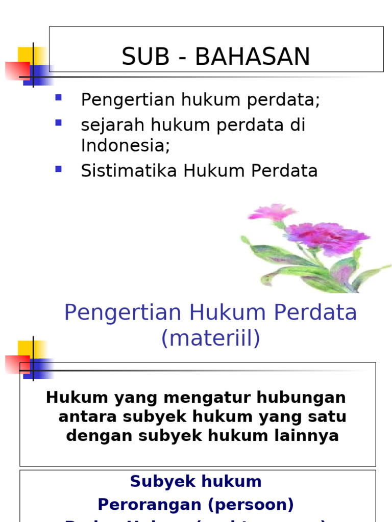 Hk. Perdata Pertemuan 1 | PDF
