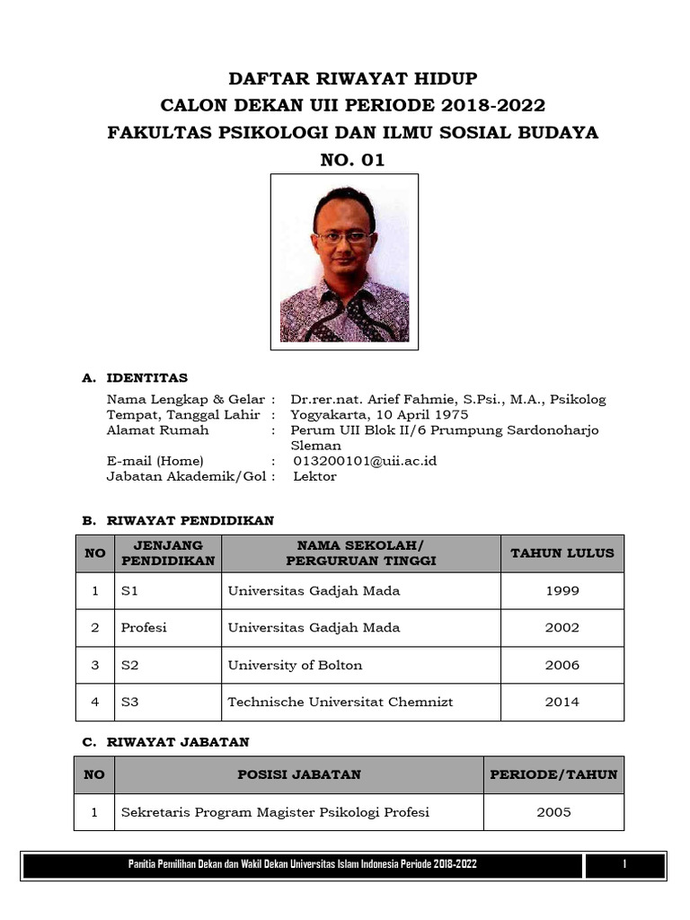 CV Dr. Arief Fahmie | PDF