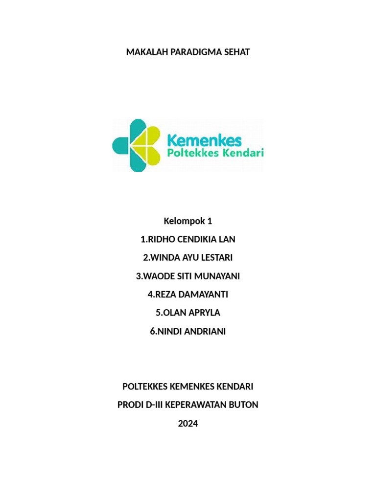 Paradigma Sehat dalam Pembangunan Kesehatan | PDF