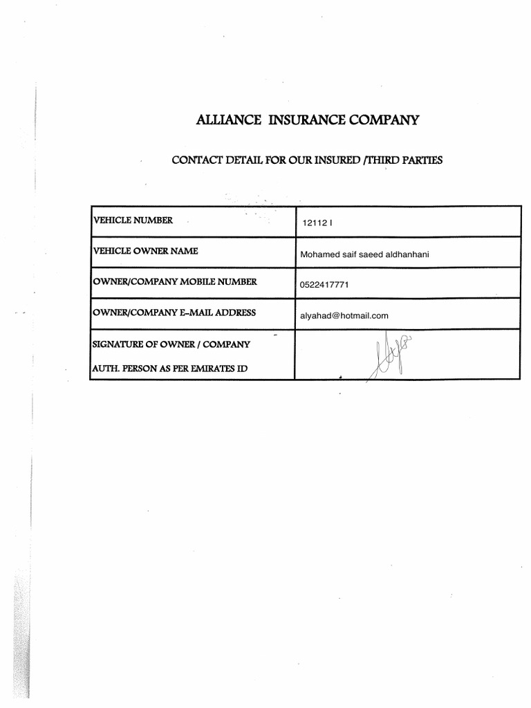 Alliance Claim | PDF