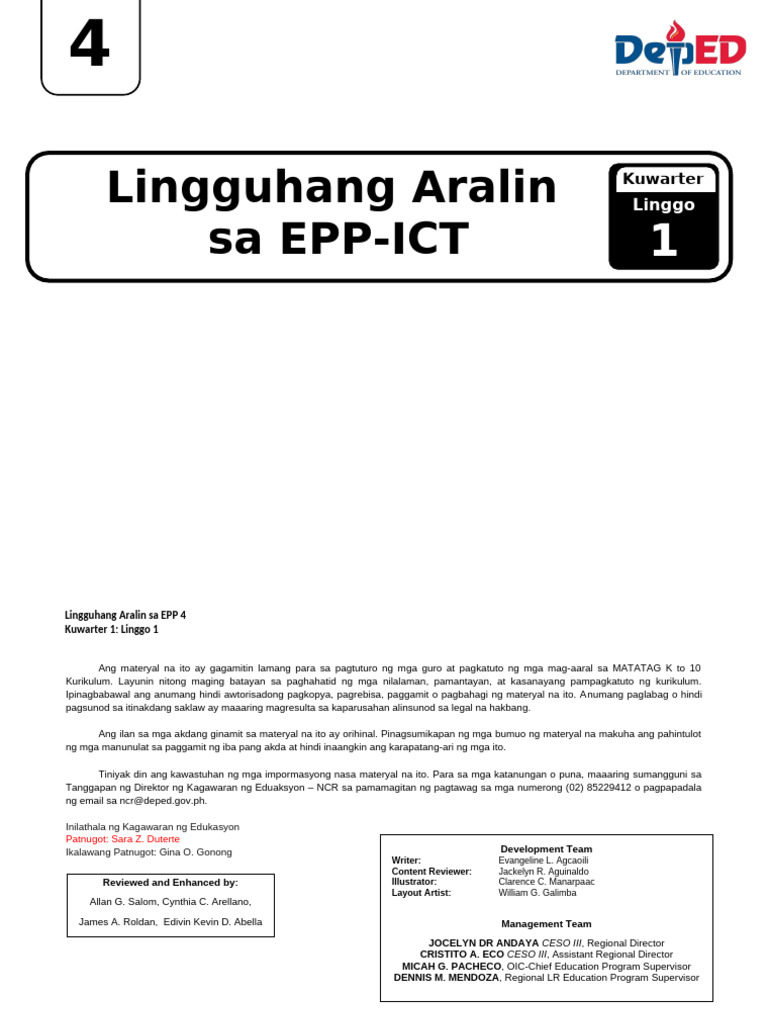 Le - G4 - Epp - Ict - Q1 - W1 - Allan G. Salom2 | PDF