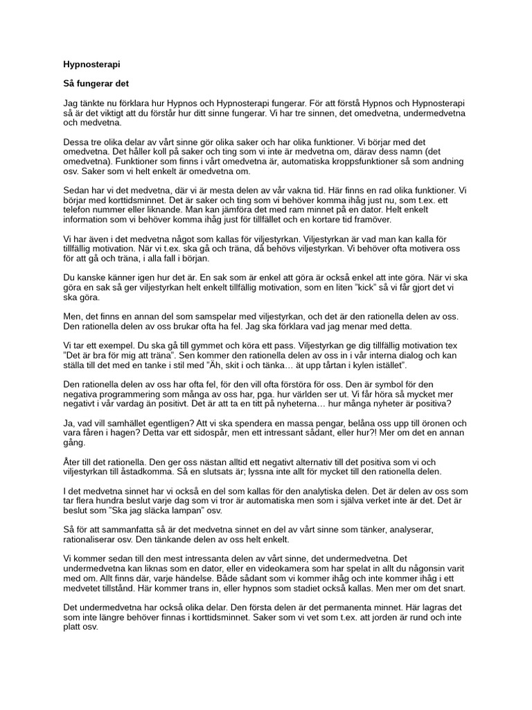 Hypnosterapi | PDF