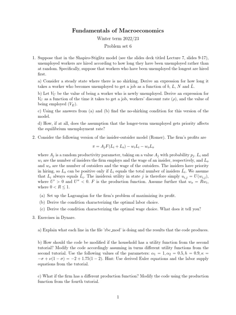 Problem Set6 | PDF
