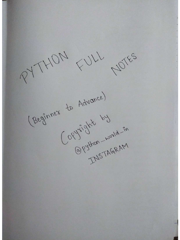 Python Handwritten + Slide | PDF