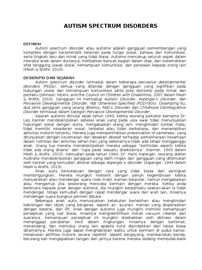 Autism Spectrum Disorder | PDF