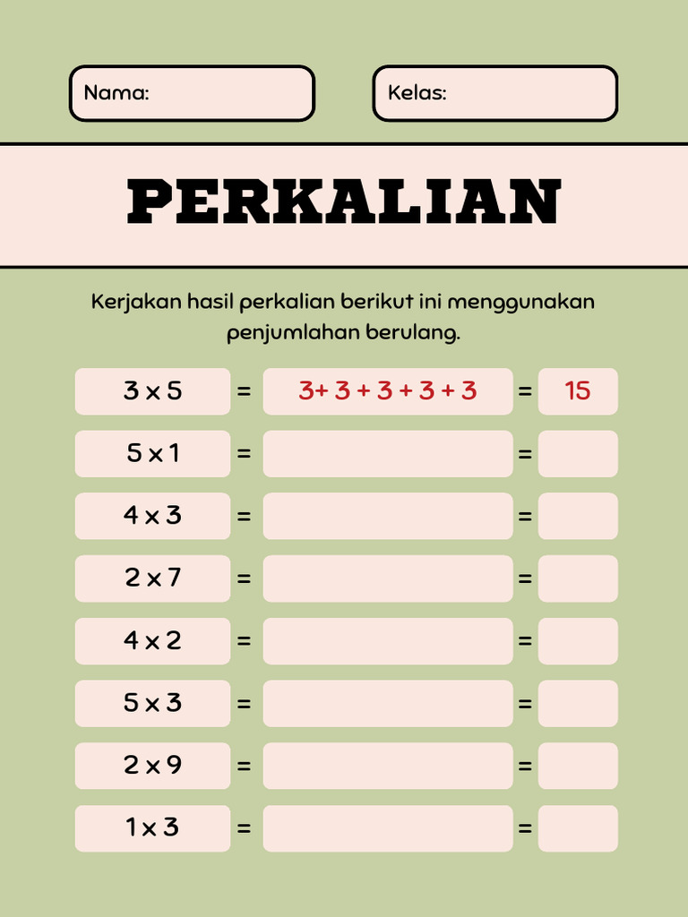 LKPD Perkalian Kelas 3 | PDF