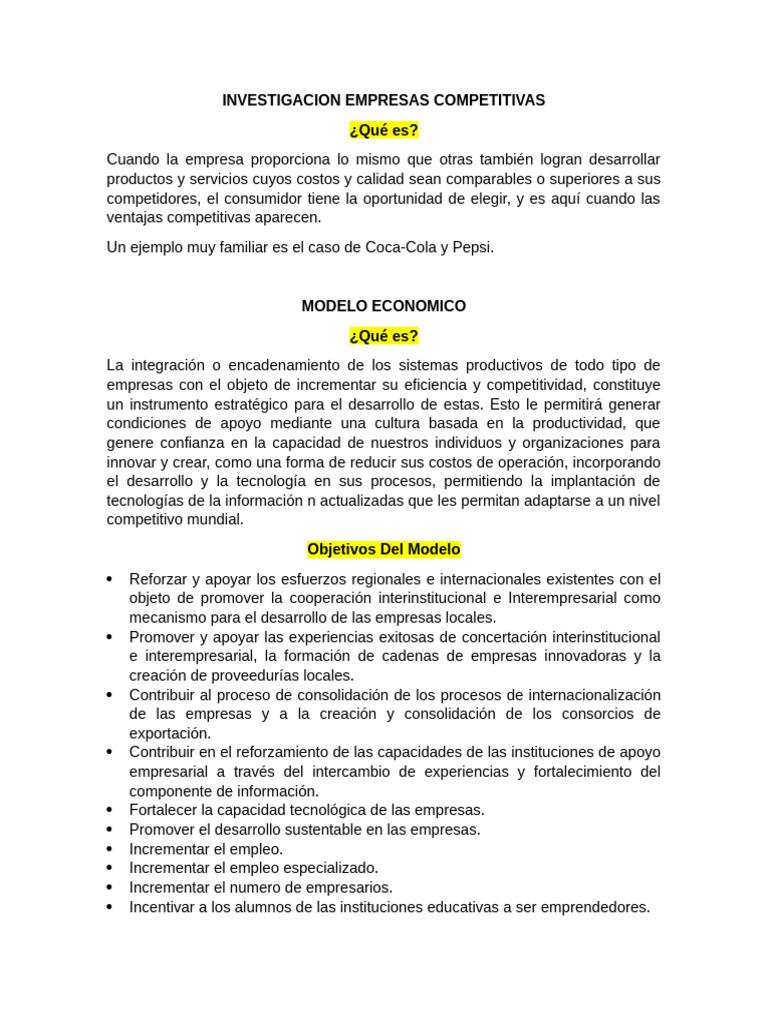 Empresas Competitivas | PDF