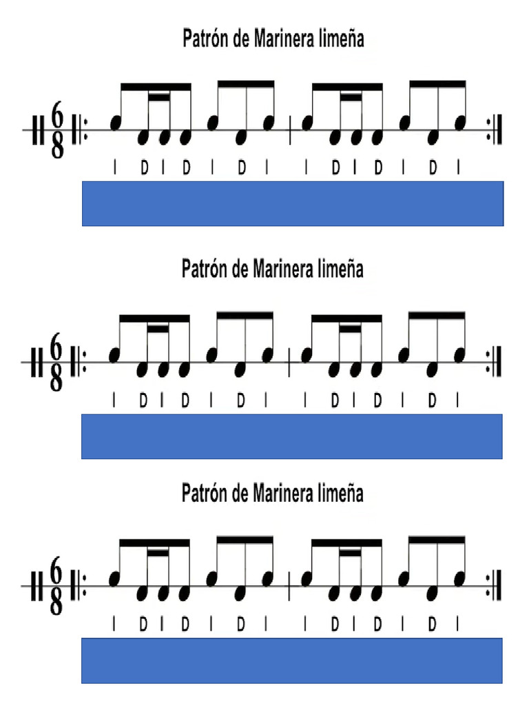 Patron Ritmico para Cajon - Marinera Limeña | PDF