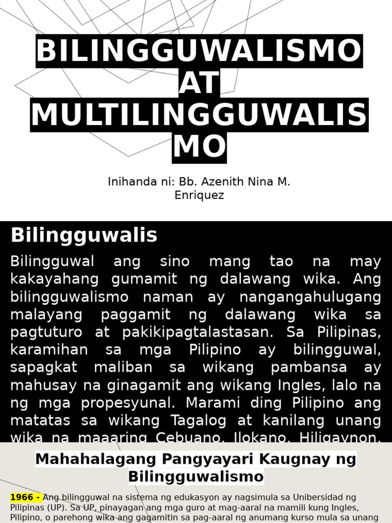 Bilingguwalismo at Multilingguwalismo | PDF