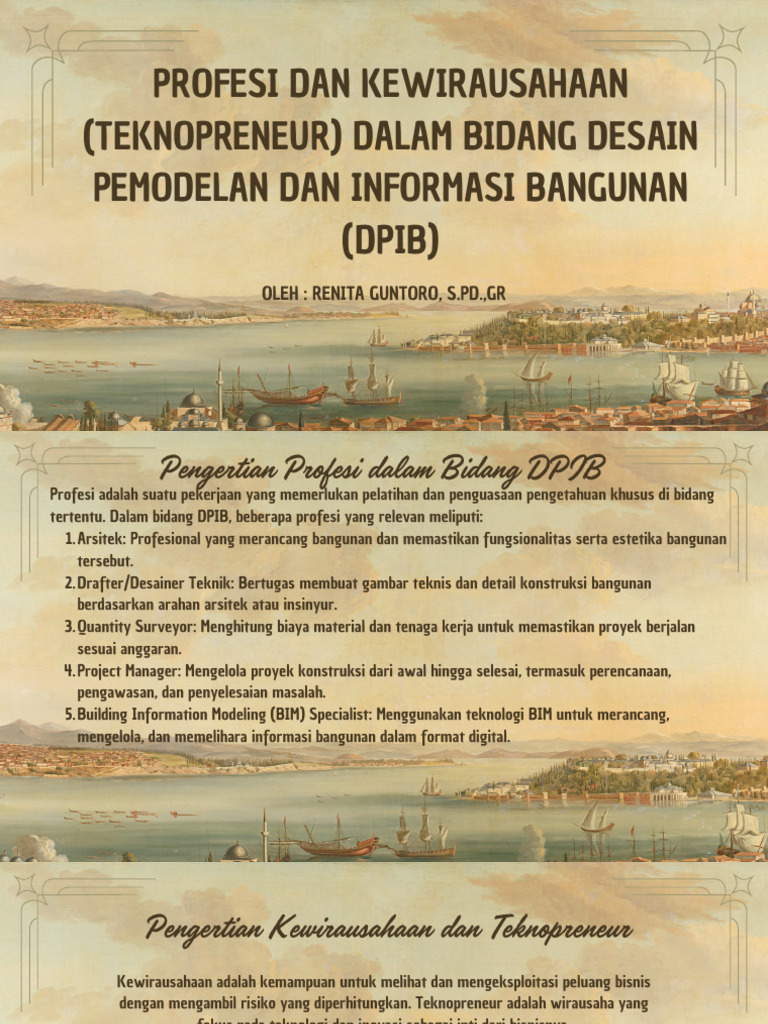 Profesi Dan Kewirausahaan (Teknopreneur) Dalam Bidang Desain Pemodelan Dan Informasi Bangunan ...