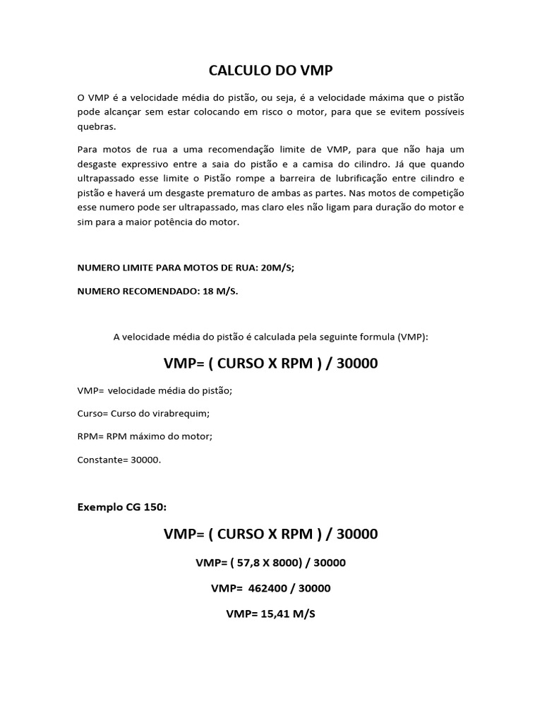 Calculo Do VMP | PDF
