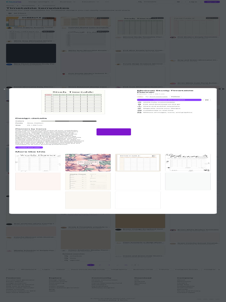 Free and Customizable Timetable Templates | PDF