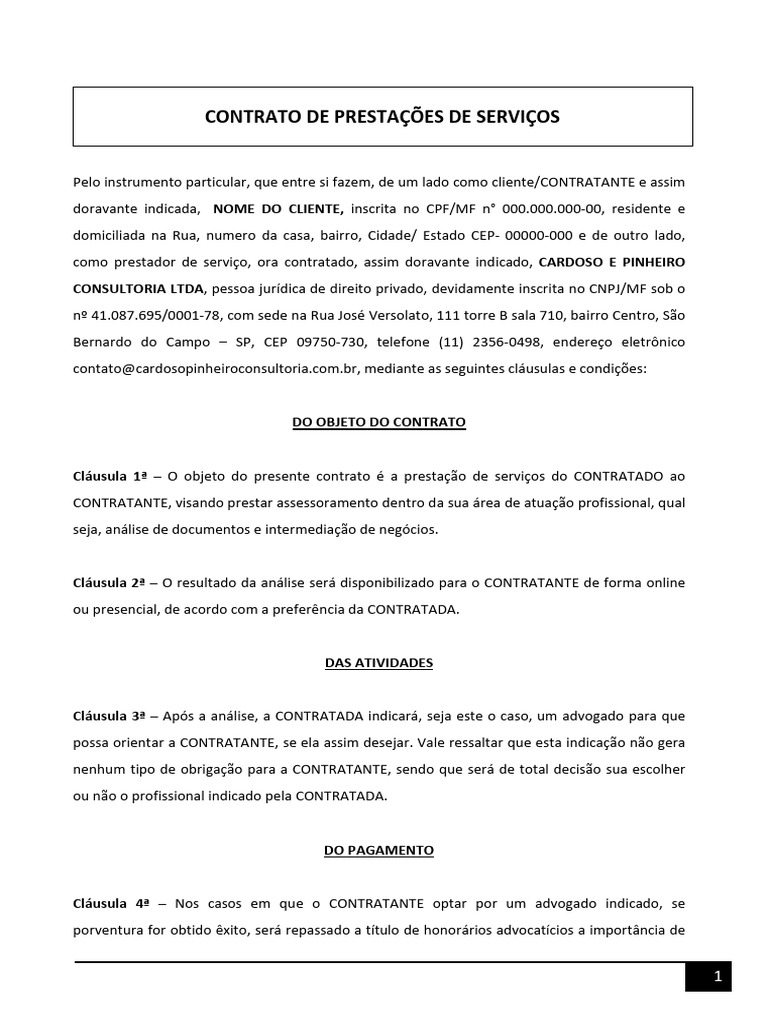 Modelo Exemplo Completo PDF | PDF
