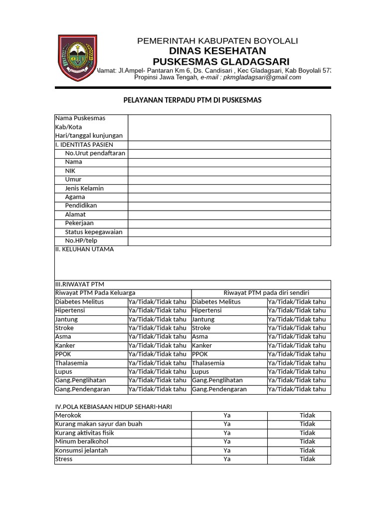 Blangko Pandu PTM | PDF