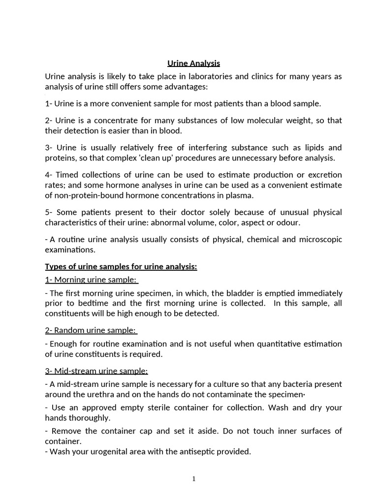 Urine Analysis | PDF