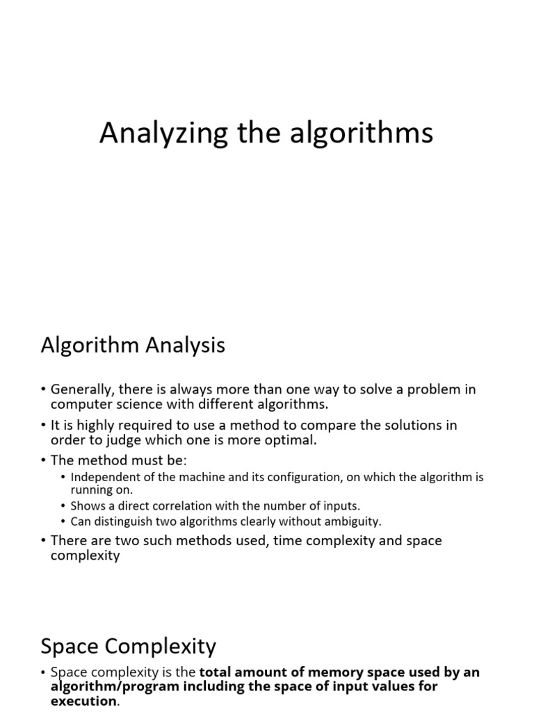 CH 2 Analyzing The Algorithms | PDF