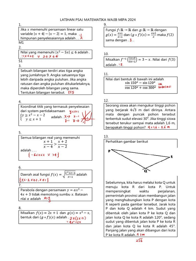Latihan Soal Psaj Matwajib | PDF