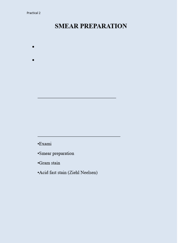 Smear Preparation Pdf