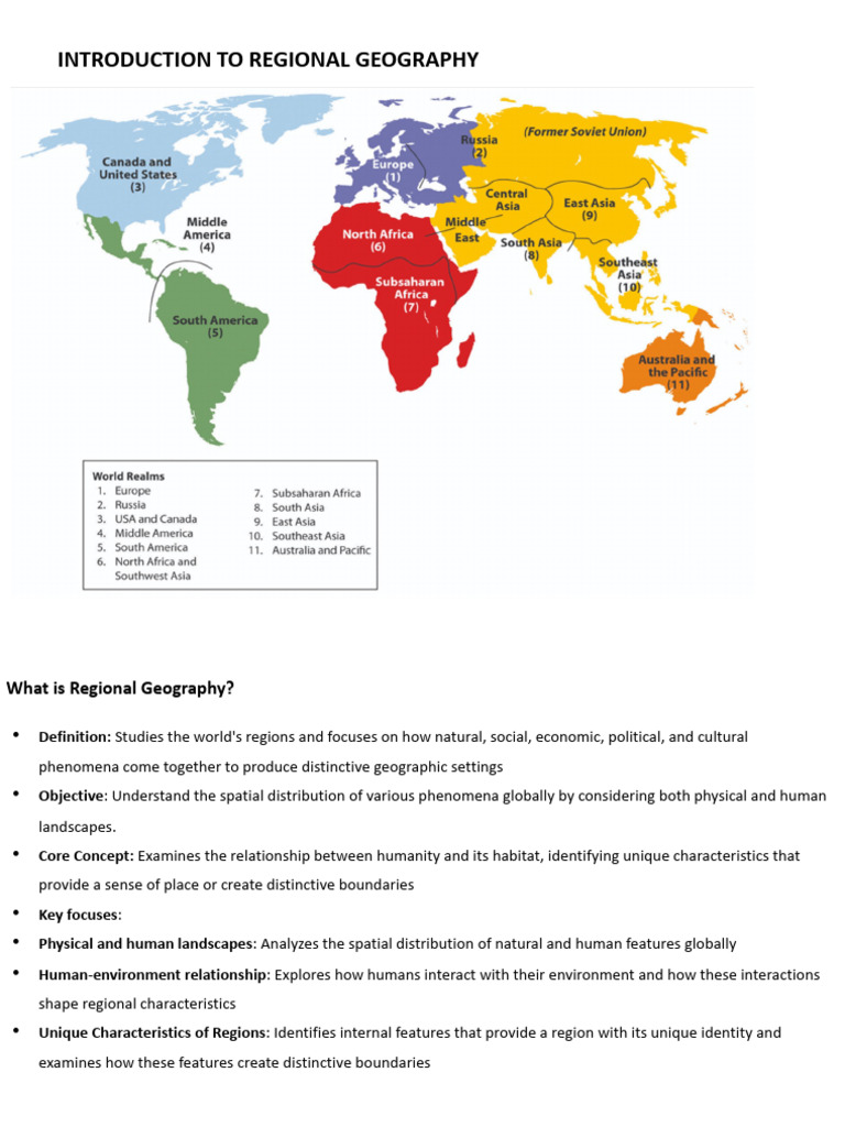1.Introduction to Regional Geography | PDF