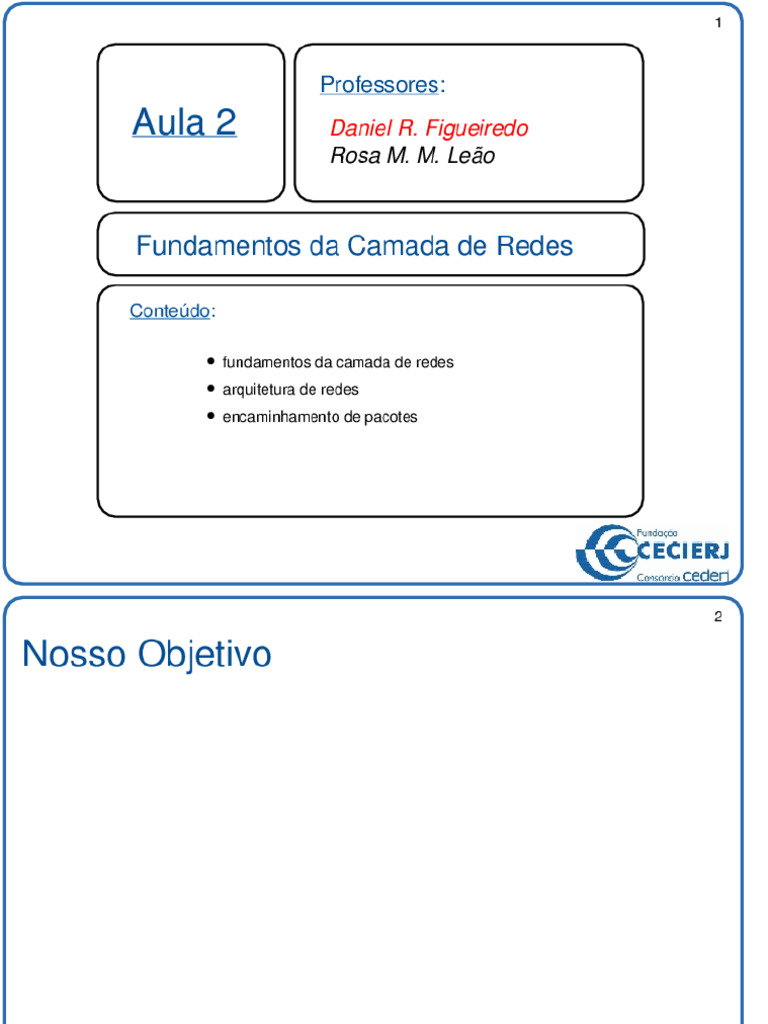 Aula - 002 - Fundamentos Da Camada de Redes | PDF