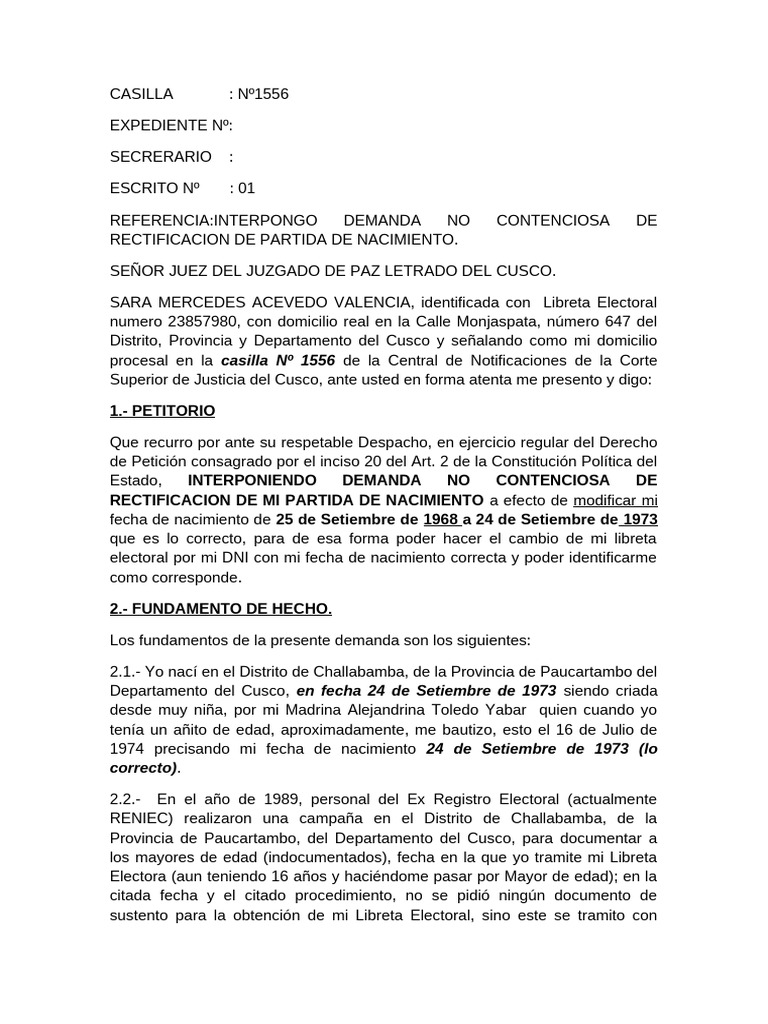 Demanda Sara Mercedes | PDF