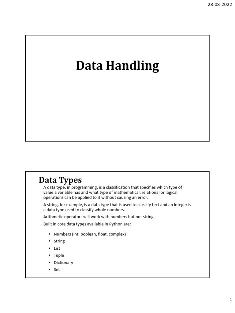 Data Handling | PDF