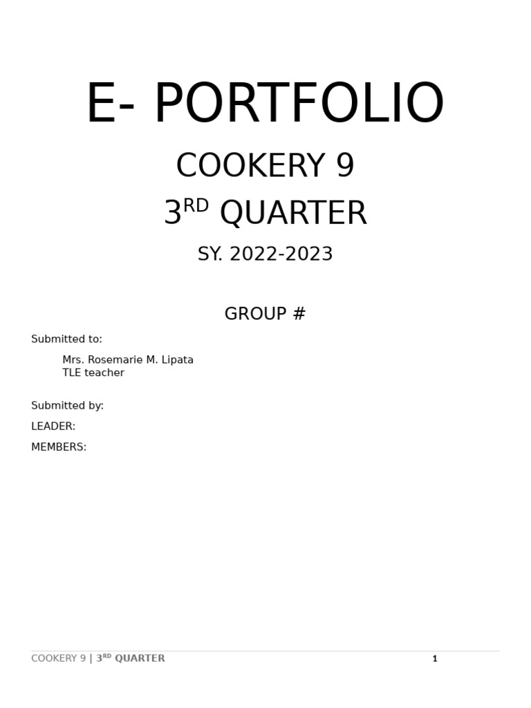 E-Portfolio Format Compilation | PDF