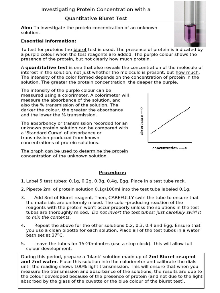 5-Quantitative Biuret Test-Amended | PDF
