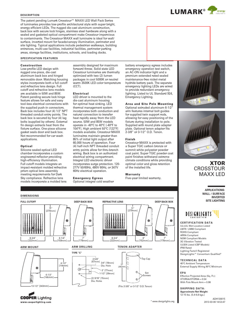 Lumark-Crosstour-Led XTOR5A | PDF