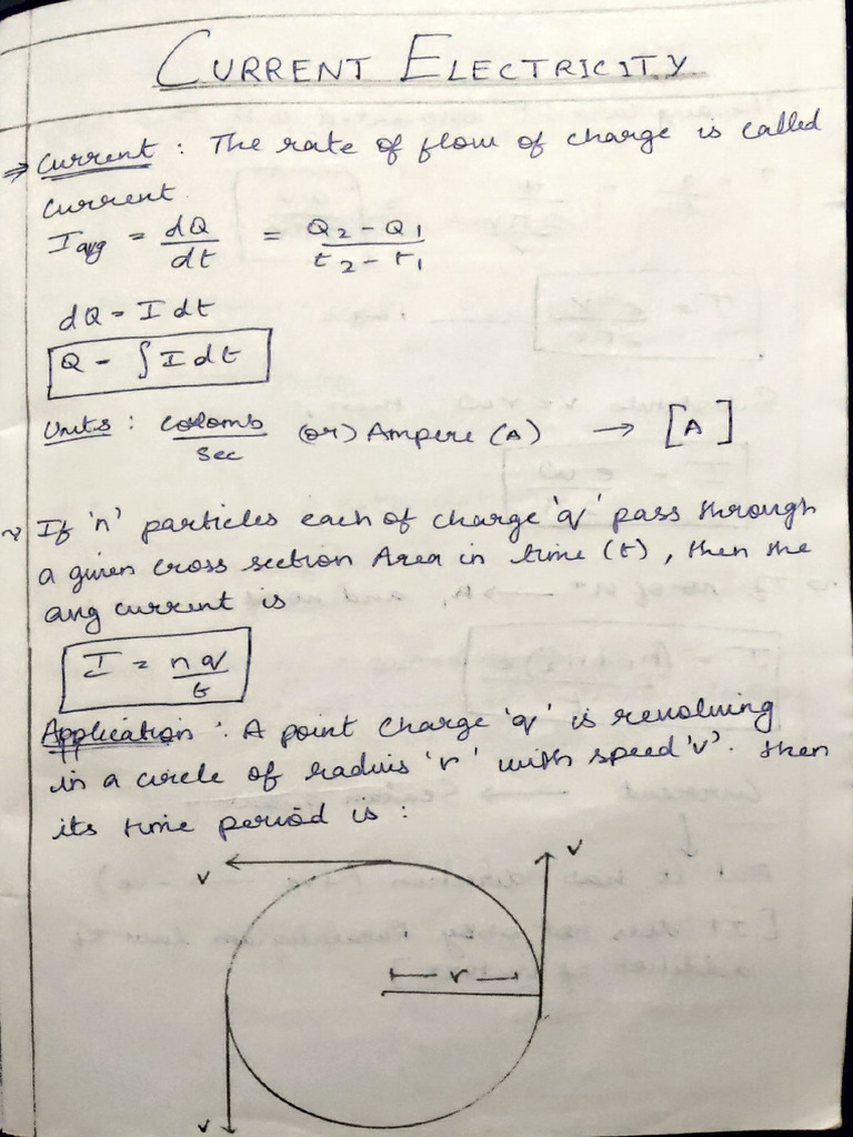 Current Electricity Notes | PDF