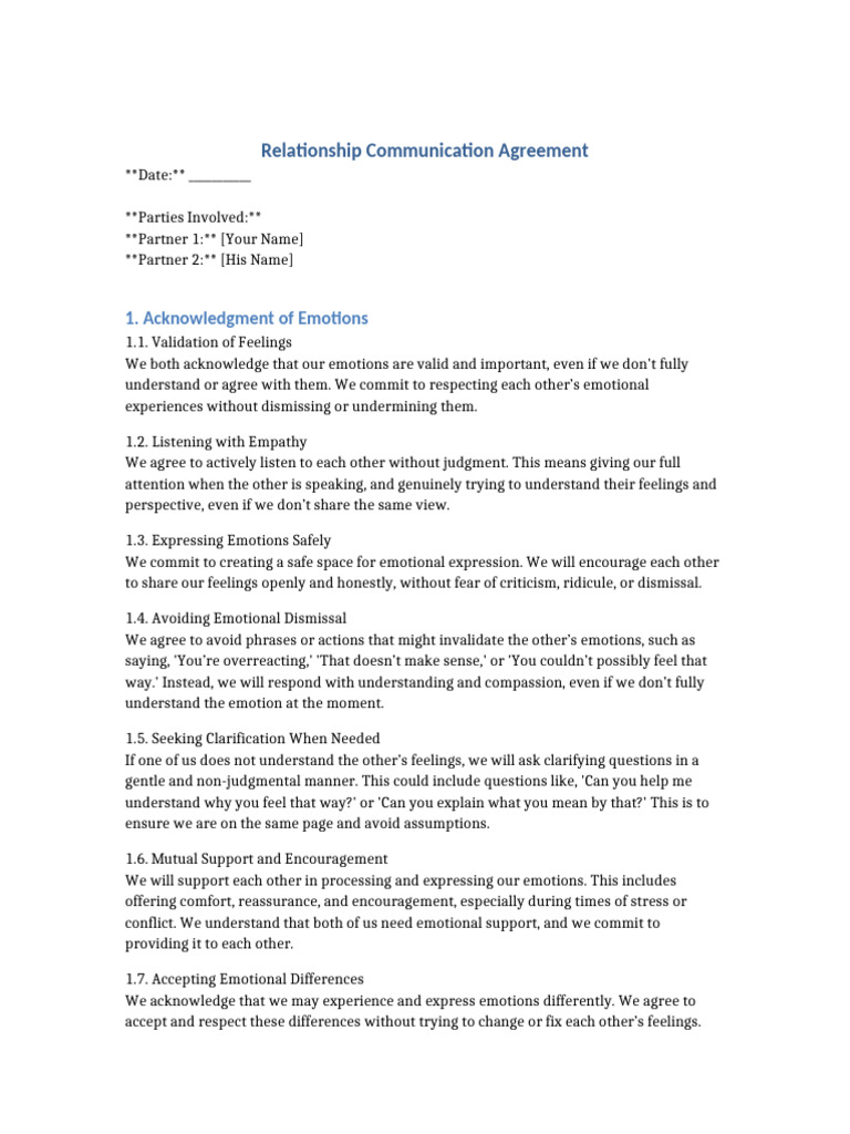 Relationship_Communication_Agreement | PDF