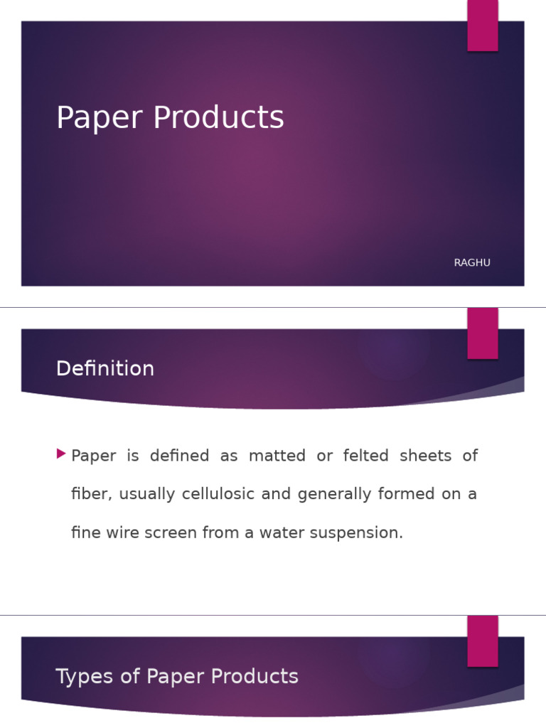 Paper Products | PDF