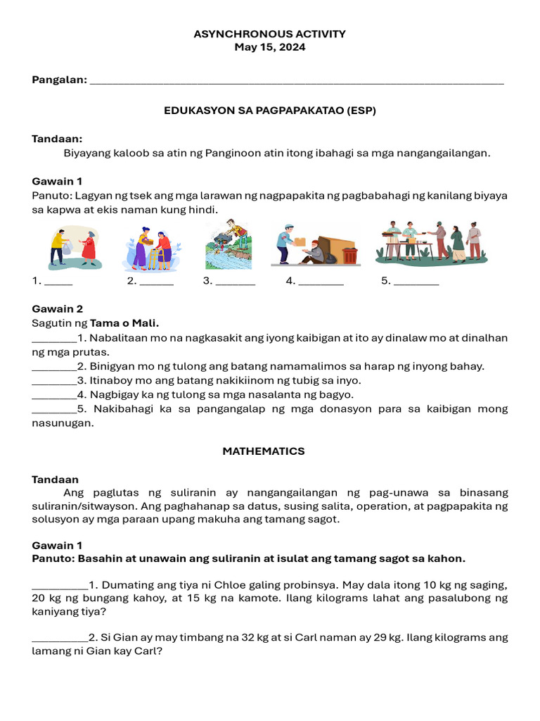 Asynchronous Activity - May 15 2024 | PDF