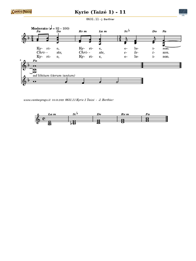 0631 11 Kyrie Taize 1-22 | PDF