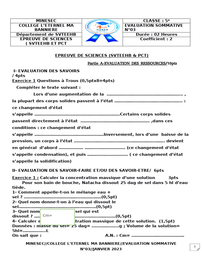 SVT Seq 3 Ma Ba SVT 5e | PDF
