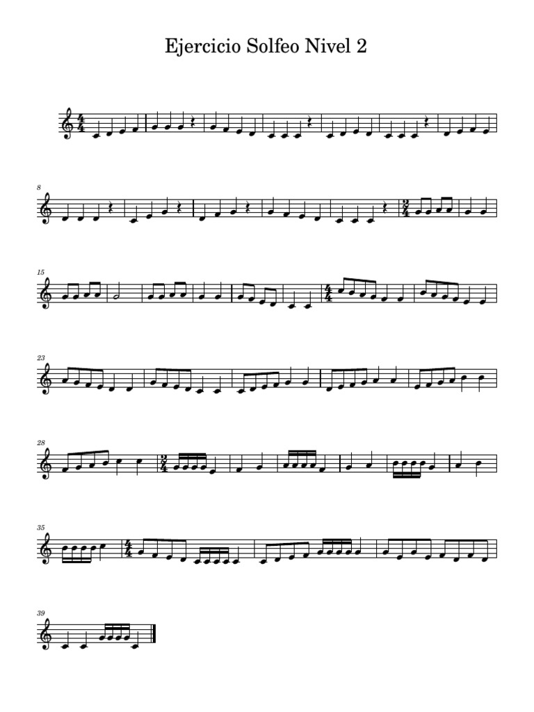 Ejercicios Solfeo Nivel 2 | PDF