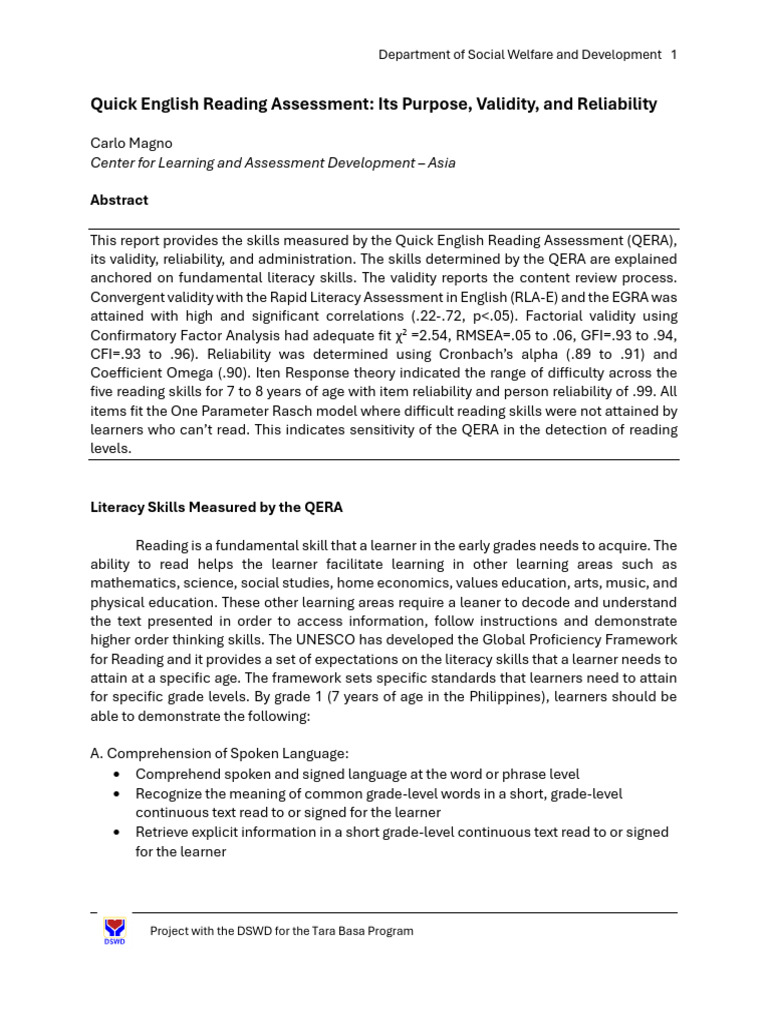 The Quick English Reading Assessment - Article No Sample | PDF | Learning | Career & Growth