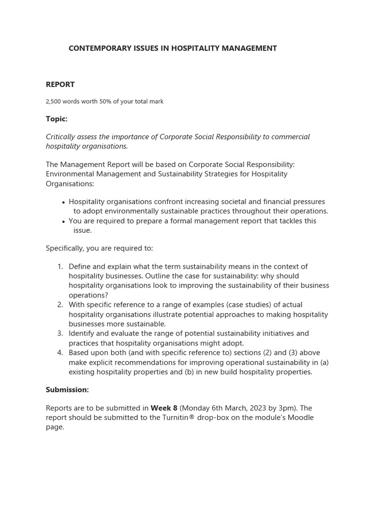 Contemporary Issues in Hospitality Management | PDF