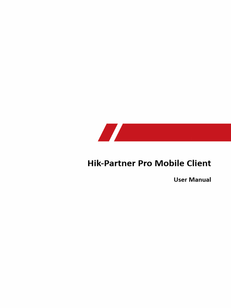 Hik Partner Pro Mobile Client User Manual V2.0 | PDF | Qr Code | Mobile App